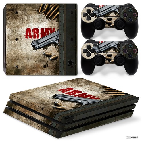 PS4 Pro Playstation 4 Console Skin Decal Sticker Army Gun Custom Design ...