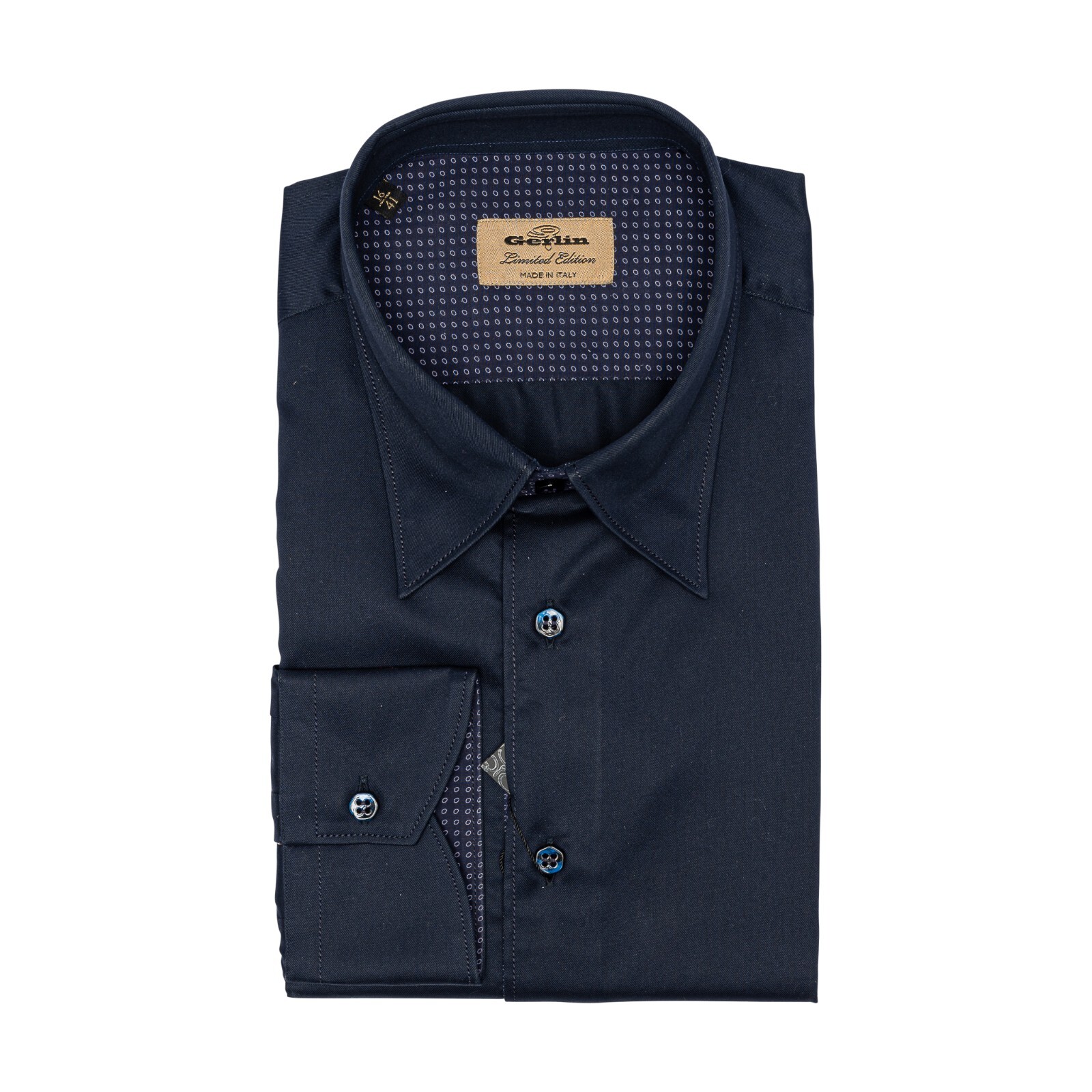 690$ ITALIAN LUXURY GERLIN Shirt Dark Blue Cotton 16 - 41 5L BIJAN | eBay