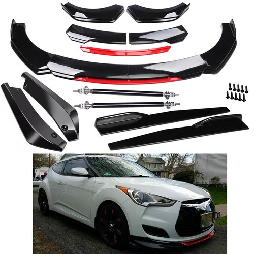 For Hyundai Veloster Front Rear Bumper Lip Spoiler Splitter Body Kit ...