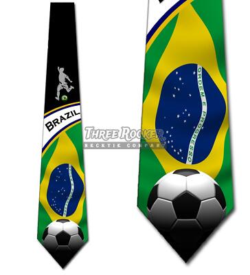 Brazil Soccer Tie Men's Sport Neck Ties Football Necktie Brand New | eBay