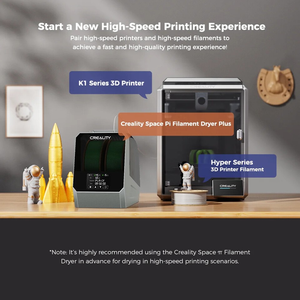 Creality Space Pi Filament Dryer Box for 2 Spools Heating Dry+5KG Wood ...