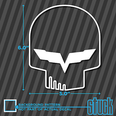 Jake Skull Outline - 5.0"x6.0" - vinyl decal sticker vette z06 c5 c6 c7 ...