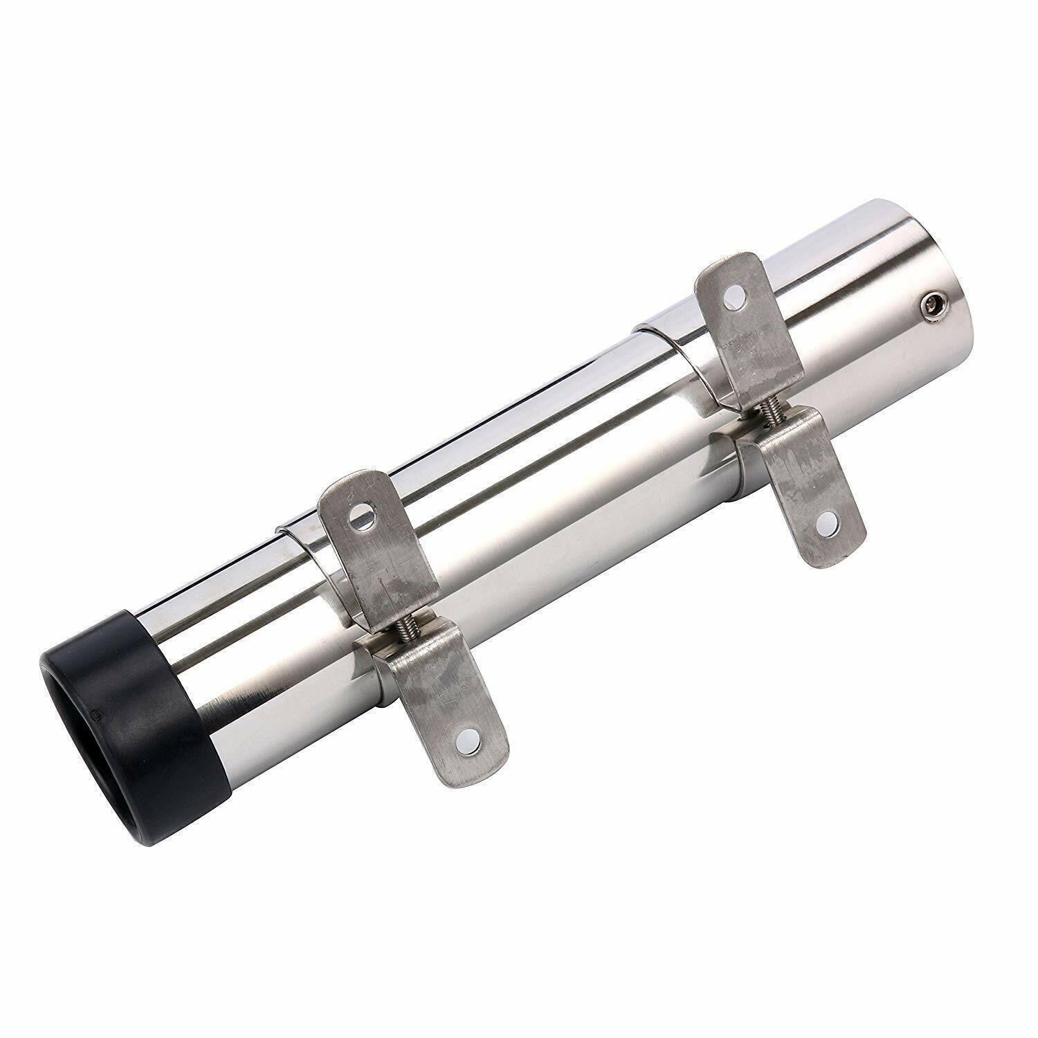 2x Stainless Steel Boat Fishing Side Mount Rod Holders With Bracket ...