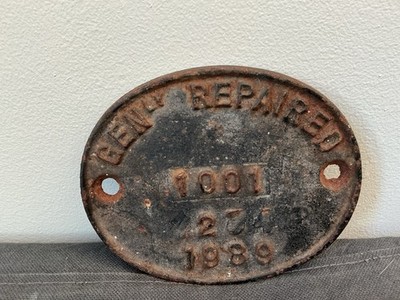 Vintage Original Railway Carriage Plate - Cast Iron Works Plate - 1989 ...
