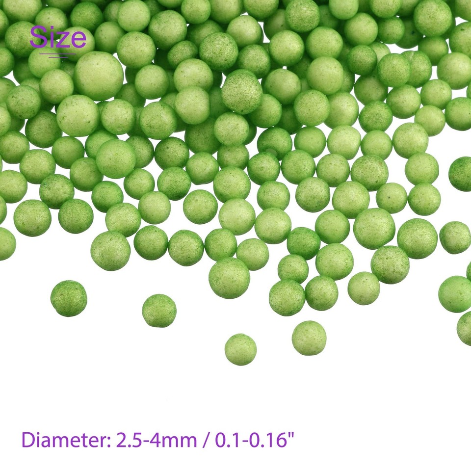 1 Pack 0.1-in Foam Beads Ball Polystyrene Round Foam Ball Green for DIY ...