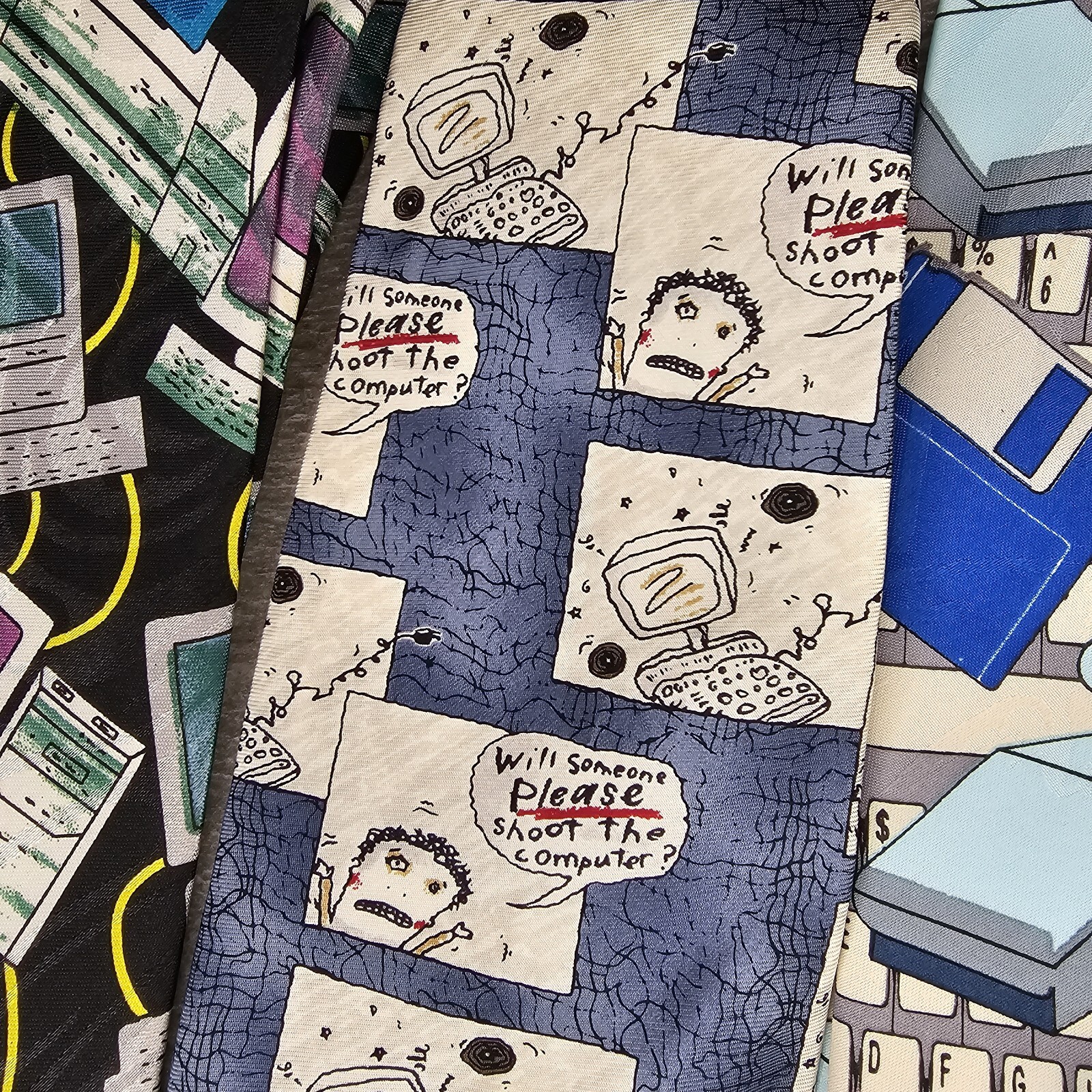 Funny 90s Computer IT PC Mouse Neck Ties Gift For Dad… - Gem