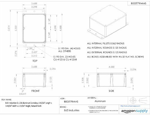 Bud Aluminum Electronics Enclosure Project Box Case Metal Small 5X4X3 ...
