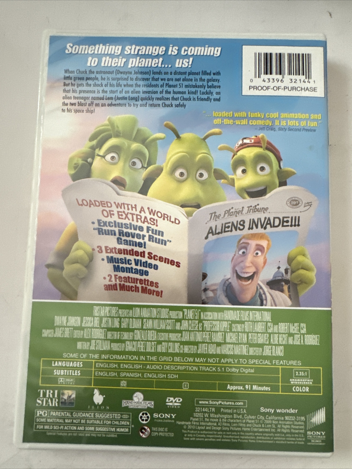 Planet 51 - DVD By Dwayne Johnson,Seann William Scott - VERY GOOD ...