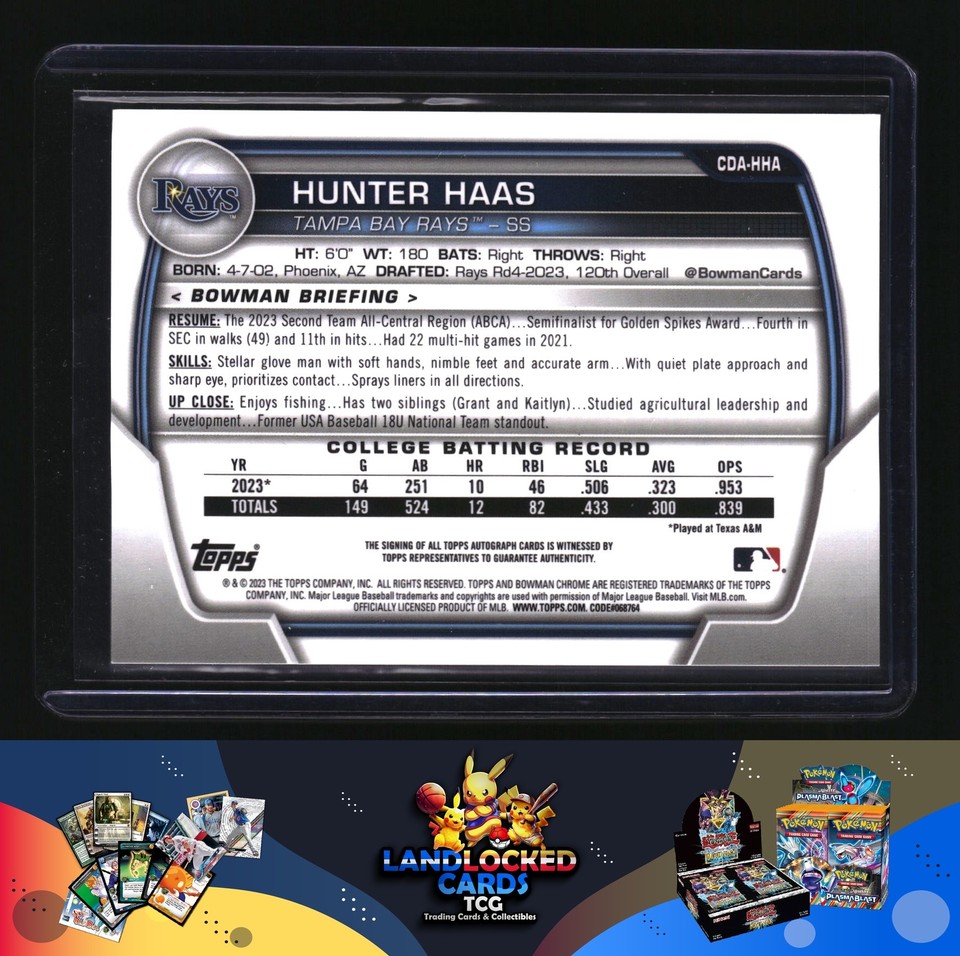 2023 Bowman Draft Hunter Haas 1st Auto | eBay