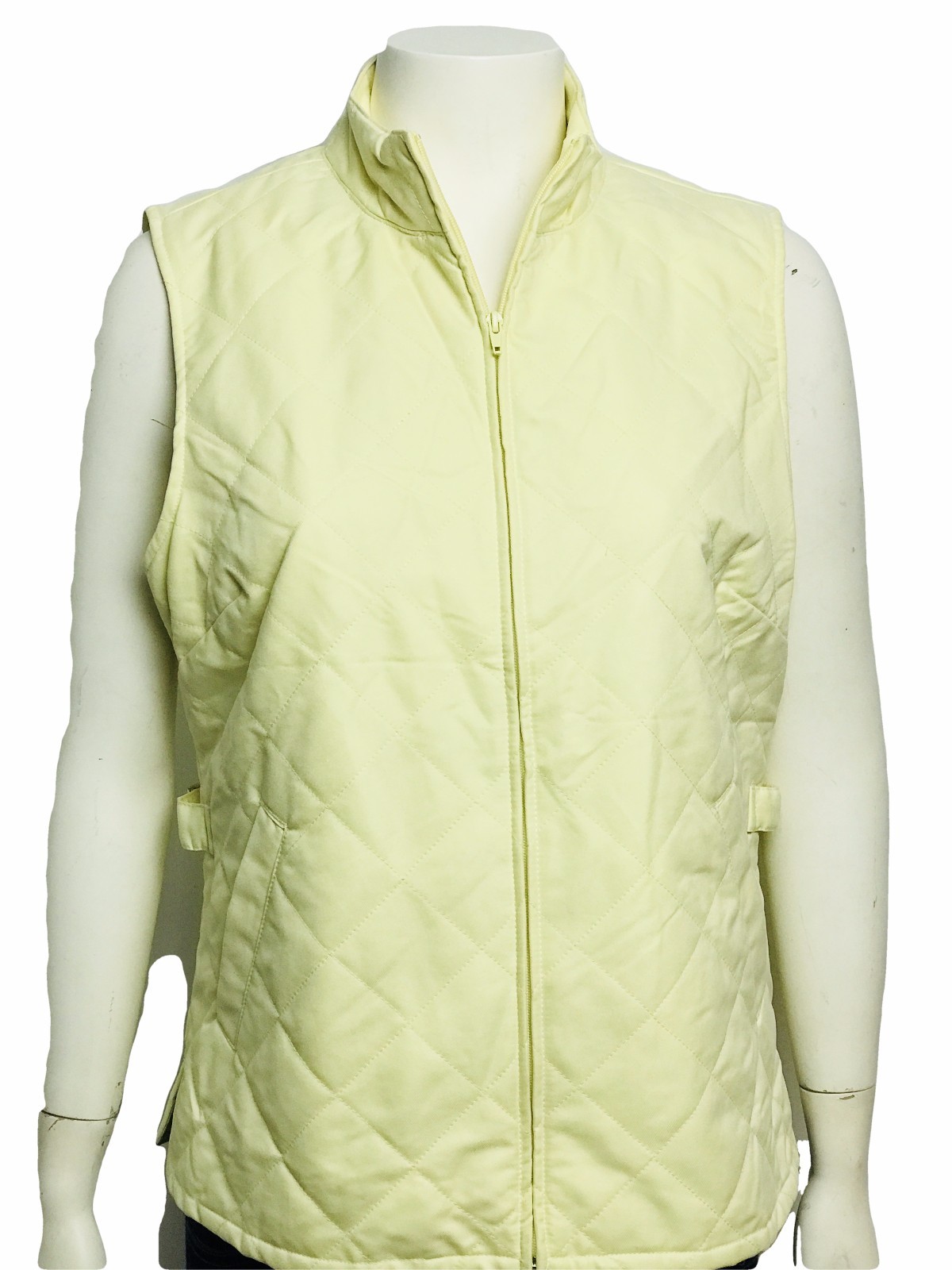 Orvis Women's Quilted Pale Yellow Microfiber Full Zip Vest Size Small ...