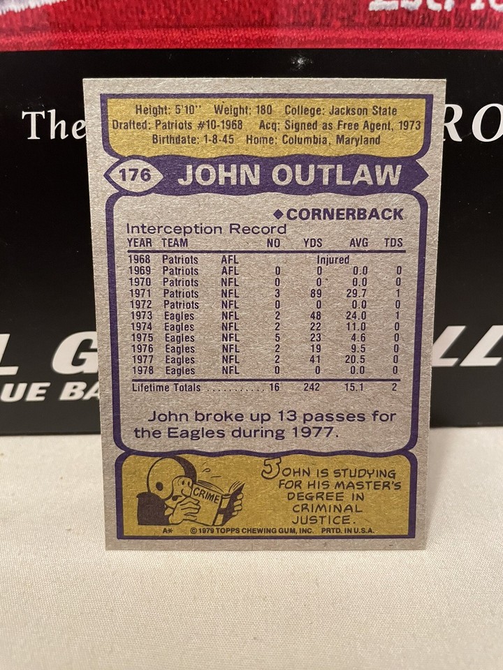 1979 Topps Football Card John Outlaw #176 EX/NM Combined Shipping | eBay