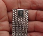 8.5" Wide Diamond Cut Mesh Woven Chain Bracelet Anti-tarnish Real 925 ...