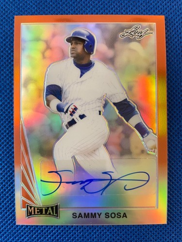 2020 Leaf Metal Ultimate Draft Sammy Sosa Orange Auto Cubs #BA-SS1 (#1/ ...