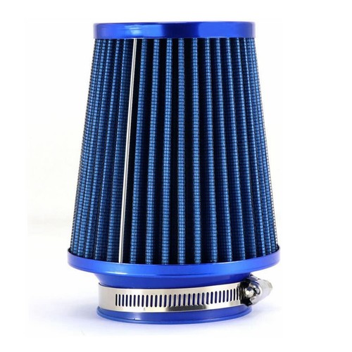 Blue 3 inch 76mm High Flow Inlet Dry Air Filter Cold Air Intake Cone ...