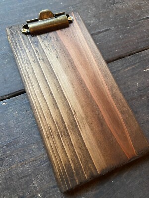 Small Rustic Wood Clipboard - Restaurant Menu Board - Check Presenter ...
