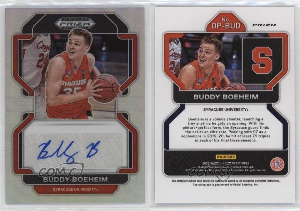 2022-23 Panini Prizm Draft Picks Silver Buddy Boeheim #DP-BUD Auto j6a ...