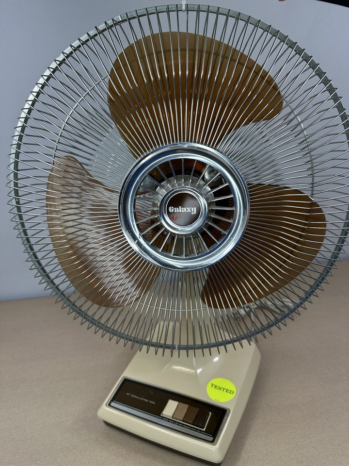 Vintage Galaxy 16 Inch Oscillating Fan 3 Speed Model 16-1 K1C Retro ...