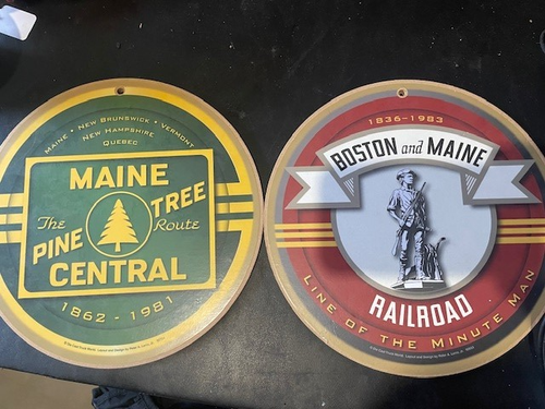 Set of 2- Wooden Reproduction railroad signs-Maine Central/ Boston ...