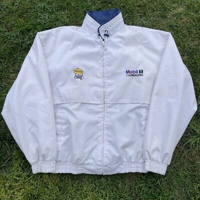 Midas Mobil 1 Racing Jacket XL White Navy Mens Vintage Full Zip ...