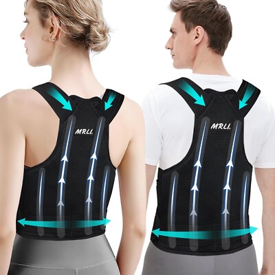 NEOPRENE MAGNETIC POSTURE CORRECTOR BAD BACK LUMBAR SHOULDER SUPPORT ...