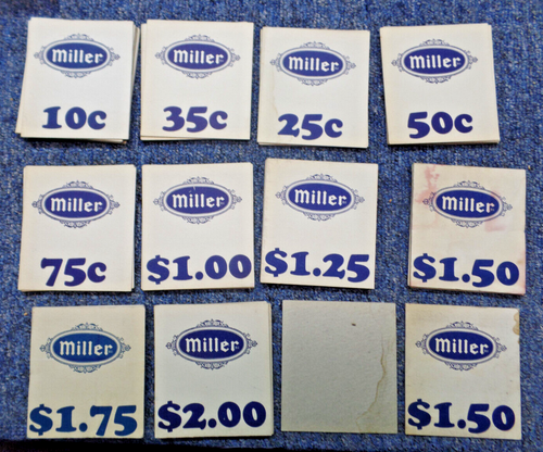(49) Miller Grocery General Store 3.5" x 3" Price Cards 10 cent -- $2. ...