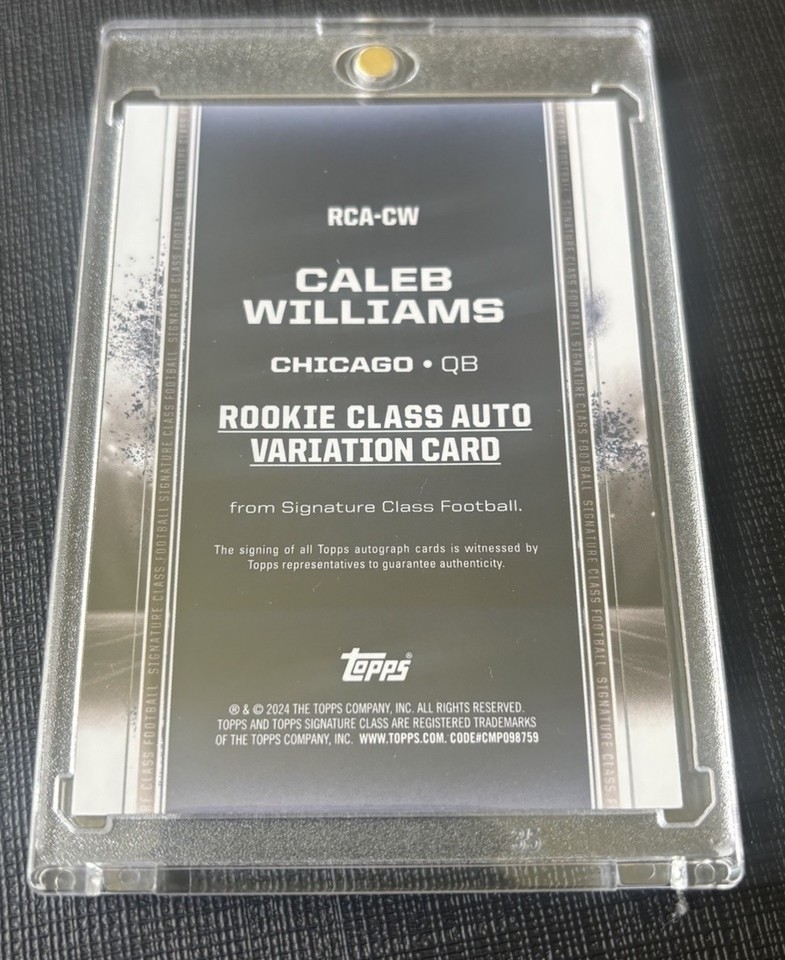 2024 Topps Signature Class Caleb Williams Auto Chicago Bears On Card ...