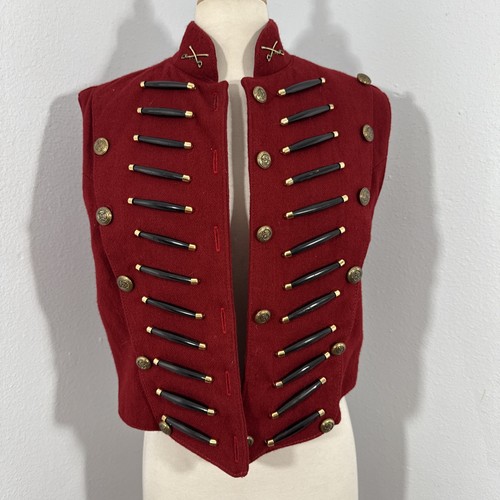 Double D Ranch Wear Vest Womens Medium Reg Wool Military Western Rodeo ...