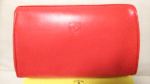 Ferrari Exclusive Travel Pouch Genuine Red Leather Pink | eBay