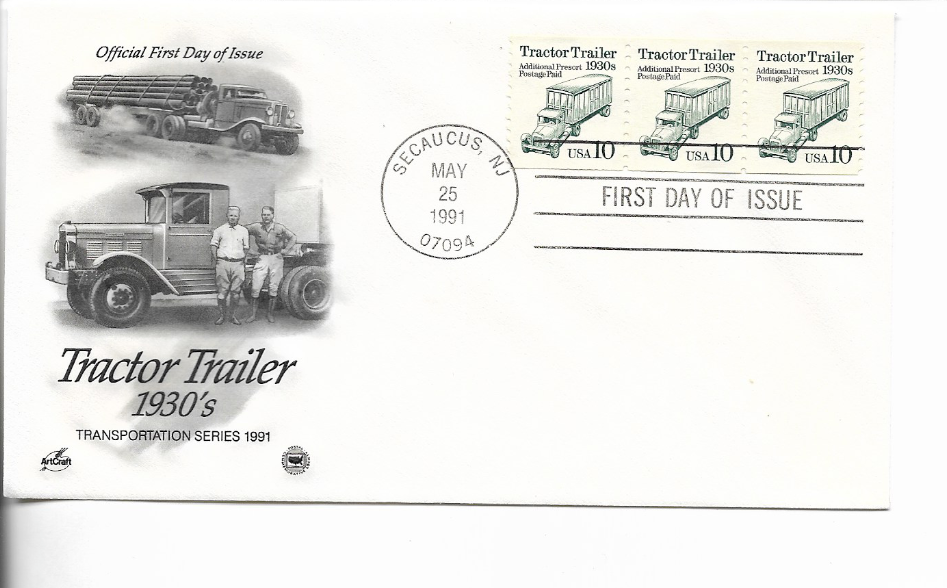 1991-FIRST DAY COVER-#2457-TRACTOR TRAILER | eBay