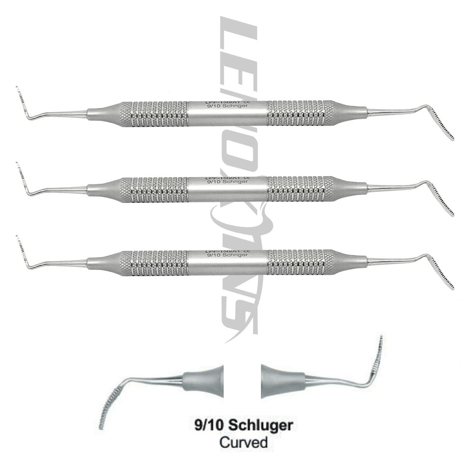 3X Dental Periodental File 9/10 Schluger Curved, German SS, CE | eBay