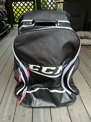 Large CCM 390 Rolling Backpack Hockey Bag Black Wheels/Handles/Pockets ...