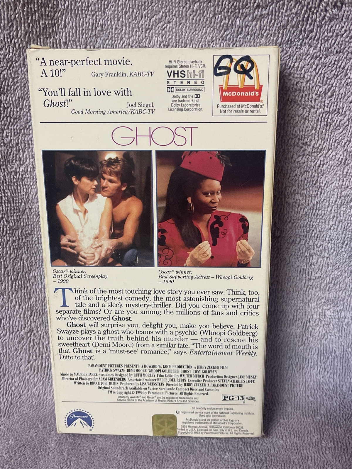Ghost (VHS 1990) Patrick Swayze, Demi Moore, Whoopi Goldberg | eBay