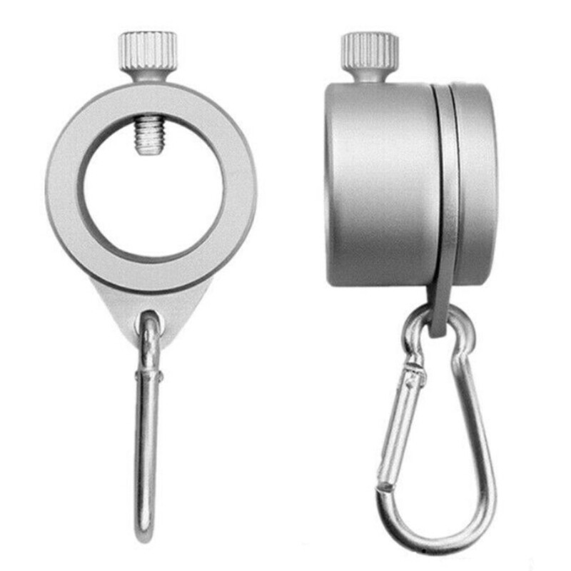 2Pcs Aluminum Alloy Flagpole Ring with Carabiner Hook Rotating Flag ...