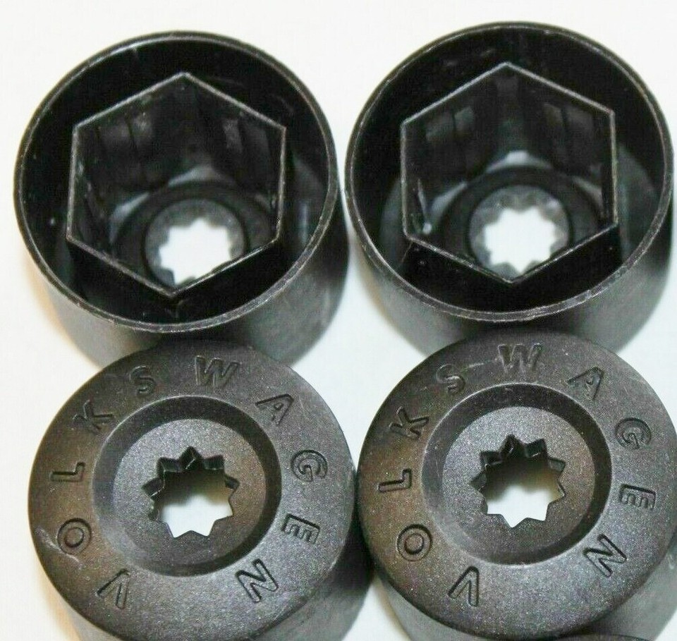 GENUINE VW WHEEL NUT BOLT PLASTIC COVERS CAPS GOLF PASSAT POLO 17mm ...