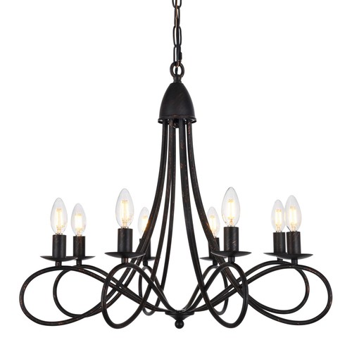 Elegant Lighting 1452D28 Bronze Lyndon 28"W 8-Light Chandelier ...