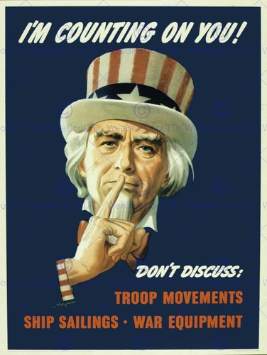 Propaganda War Wwii Usa Uncle Sam Loose Talk Fine Art Print Poster ...