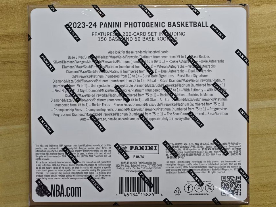 2023-24 Panini Photogenic NBA Basketball SEALED Hobby Box WEMBANYAMA ...