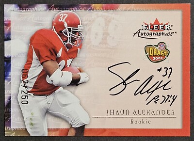 2000 Fleer Autographics Silver Shaun Alexander Rookie Autograph RC Auto ...