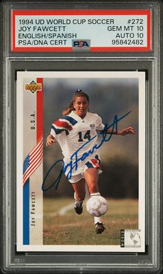 Joy Fawcett 1994 Upper Deck World Cup Soccer ROOKIE AUTO #272 PSA 10 ...