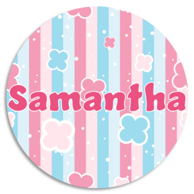 Samantha - 100 Pack Circle Stickers 3 Inch Name Tag Water Bottle School ...