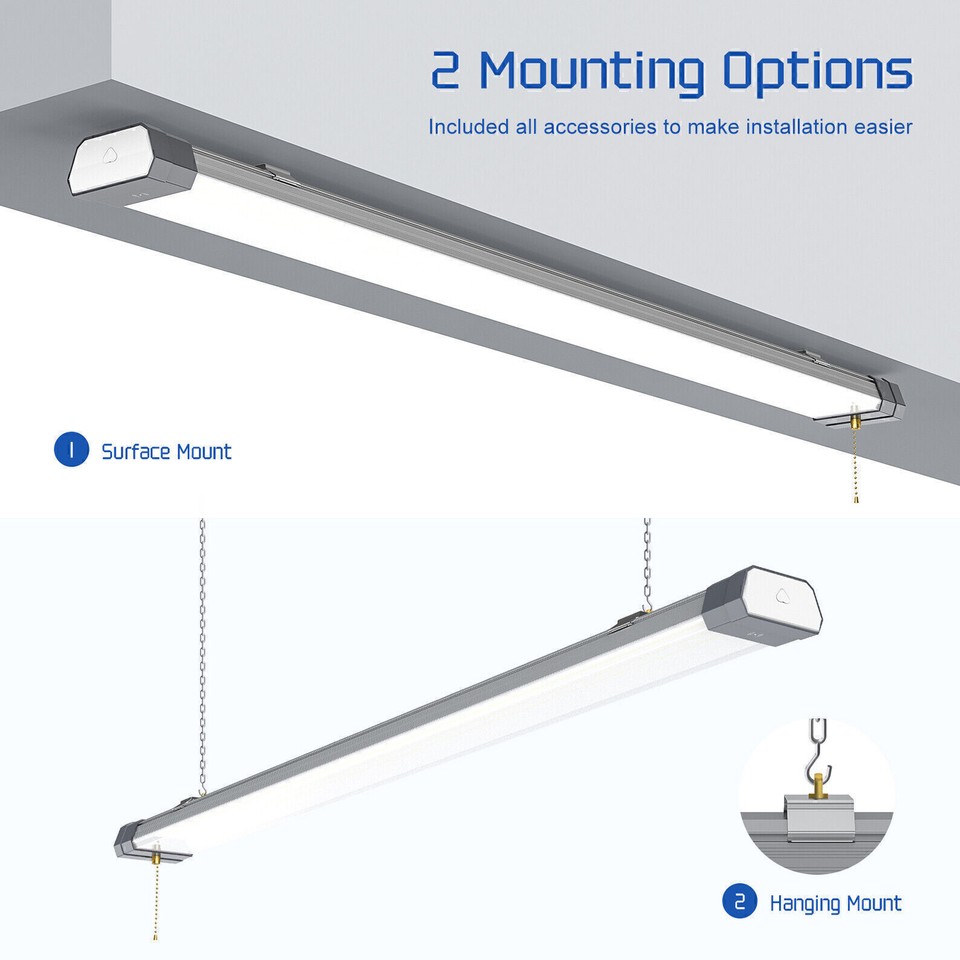 4-Pack 120W LED Shop Light Linkable For Garage Warehouse Office Airport ...