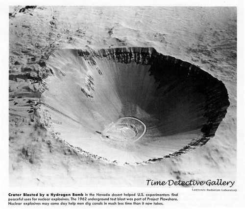 Rare View of Underground Nuclear Bomb Test Crater - 1962 - Vintage ...