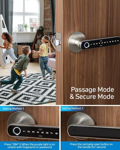TMEZON Fingerprint Door Lock Smart Lock Keyless Smart Entry Door Lock ...