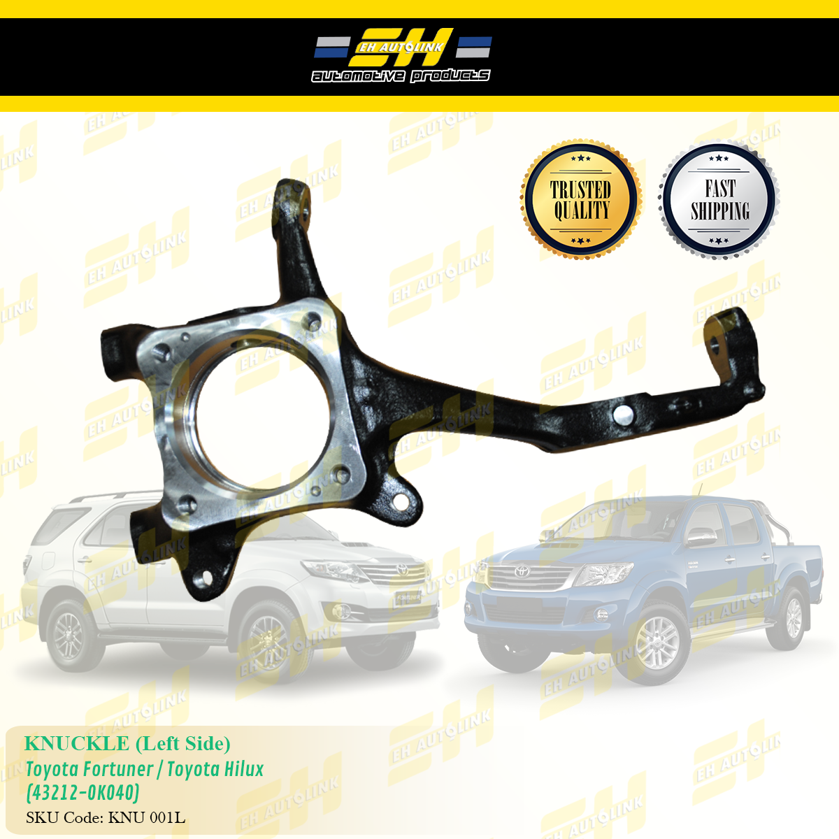 Knuckle (Left Side) For Toyota Fortuner Hilux ABS 4WD (43212-0K040) | eBay