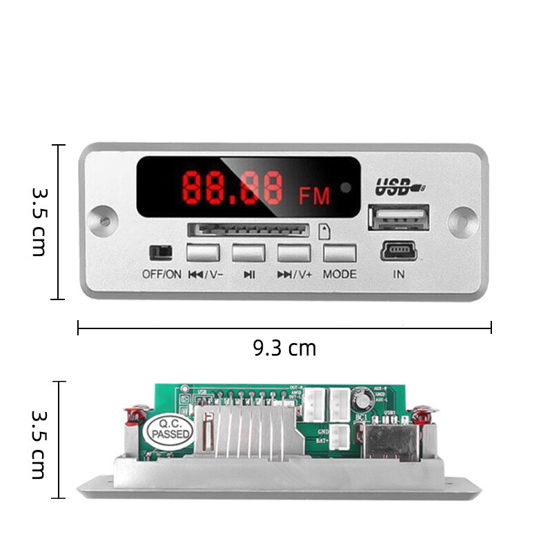 Durable MP3 Player Decoder Board 12V Bluetooth Car TF USB FM Radio ...