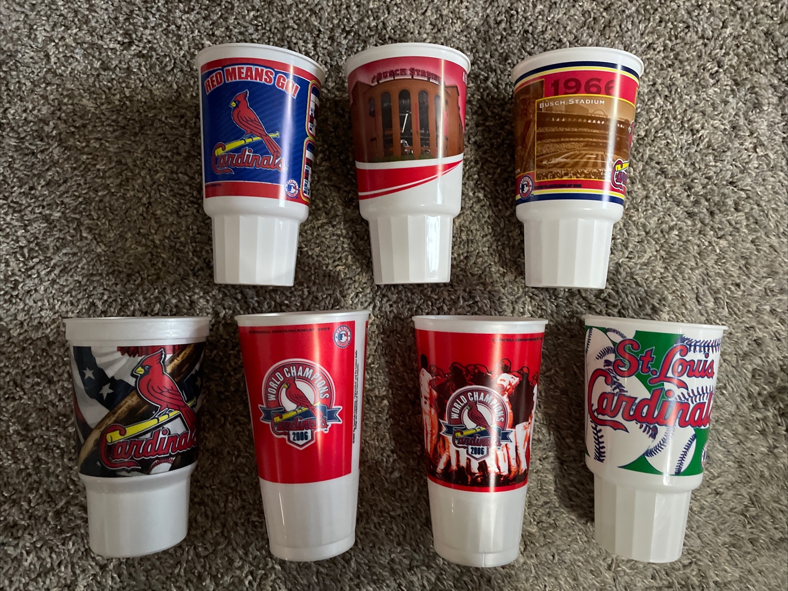 Vintage Lot D of 7 Different St Louis Cardinals Souvenir Stadium Cups ...