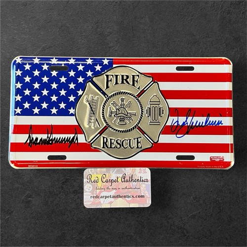 President Donald Trump & Rudy Giuliani Signed Fire Dept. License Plate ...