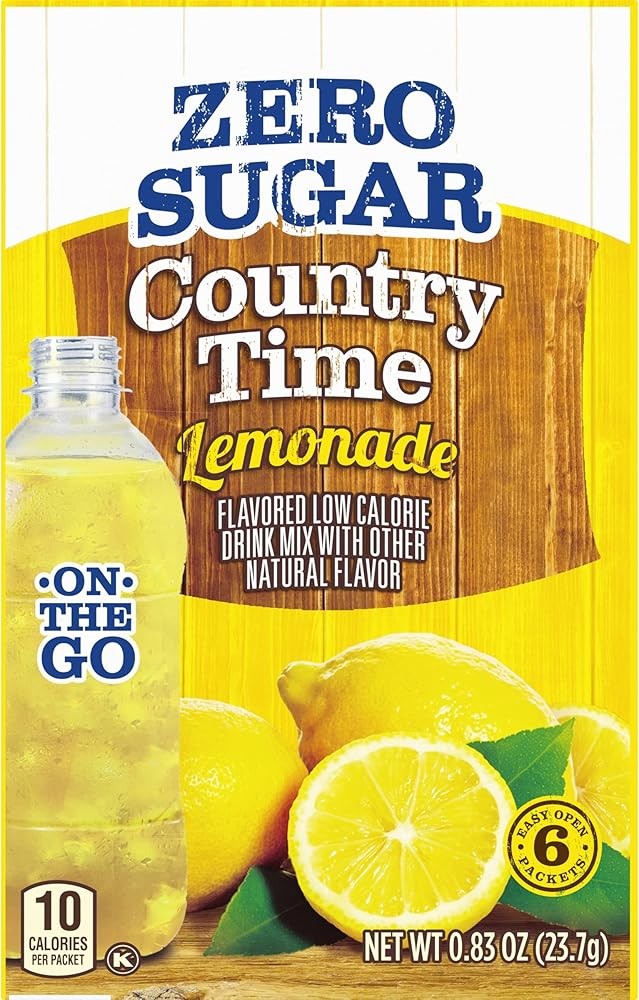 (Free Duty Tax) Country Time Zero Sugar Lemonade Naturally Flavored ...