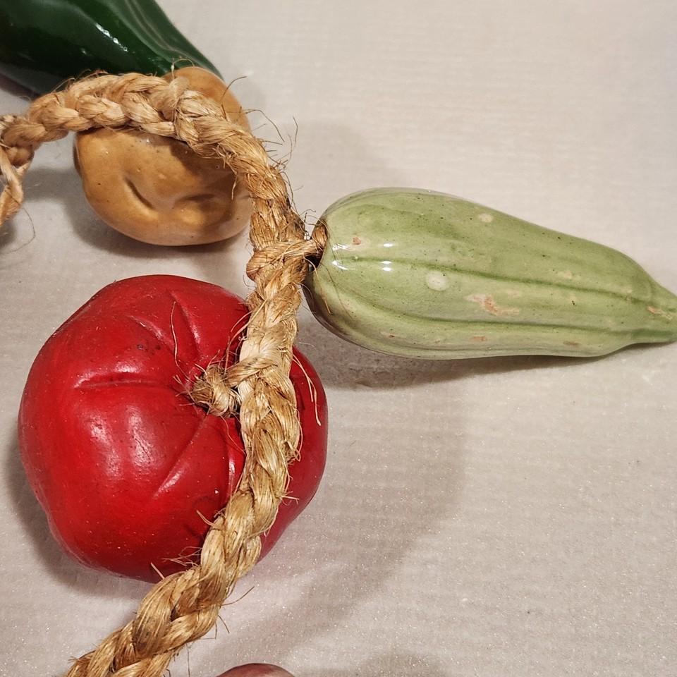 Vintage Ceramic Vegetables on Braided Rope | eBay