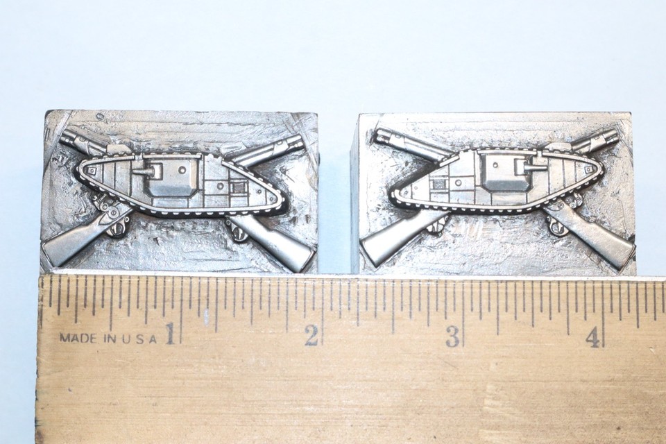 WW1 WWI TANK INFANTRY OFFICER CROSSED RIFLES NS MEYERS NY HUB STEEL ...